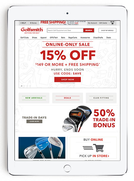 Golfsmith Home Page Enhancements | Samantha Soper